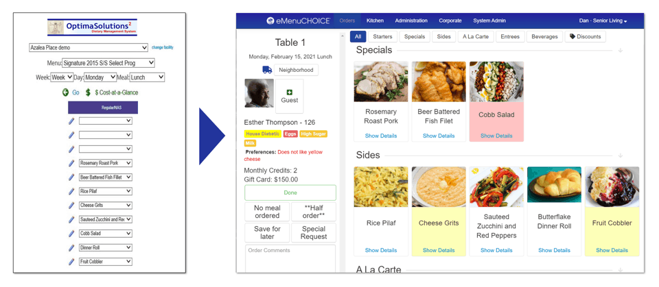 eMenuCHOICE Adds Menu Integration with Optima Solutions and Assisted ...